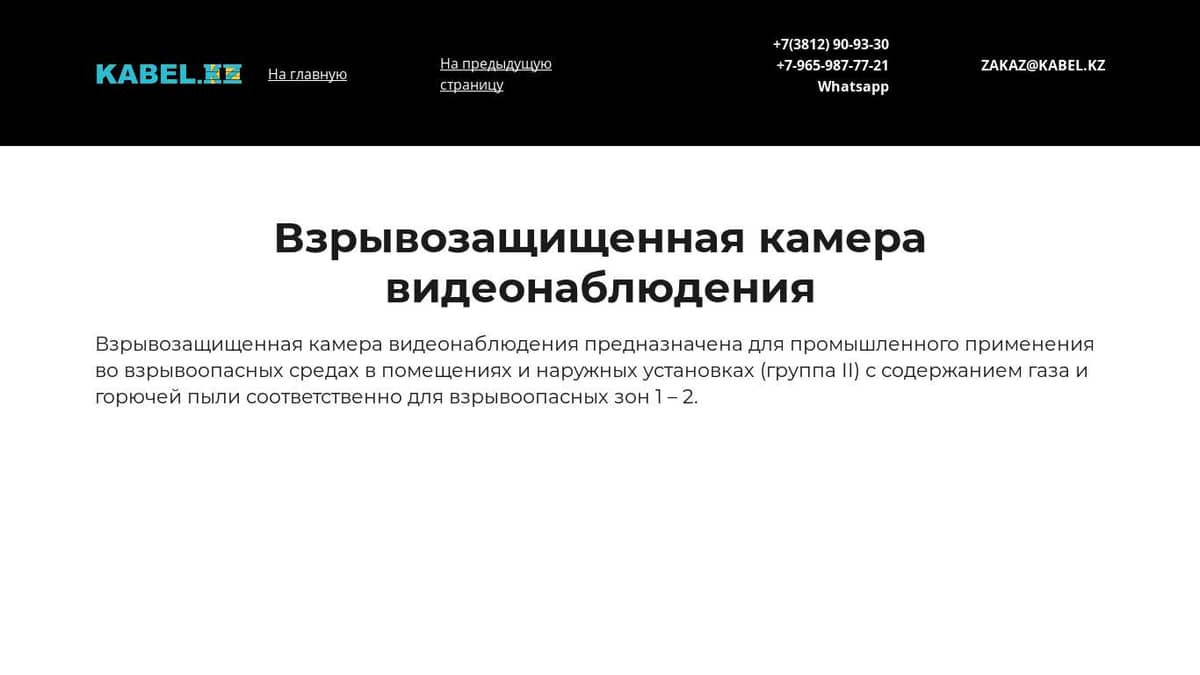 Взрывозащищенная камера видеонаблюдения